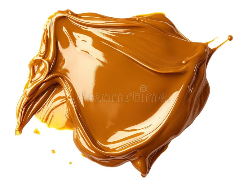 Melted Gold Chocolate Against a Transparent Background To Emphasize the ...