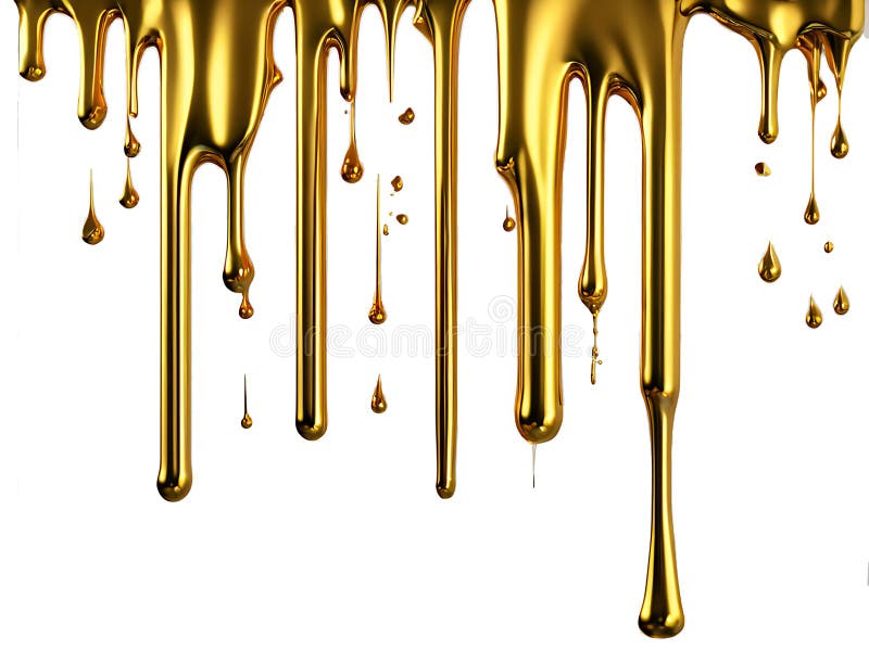 Melted Gold Dripping Isolated Generative AI Stock Illustration ...