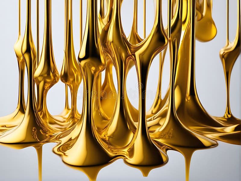 Melted Gold Dripping Isolated Generative AI Stock Illustration ...