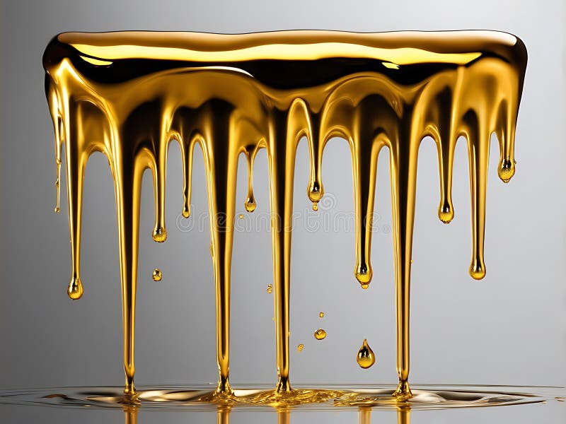 Melted Gold Dripping Isolated Generative AI Stock Illustration ...