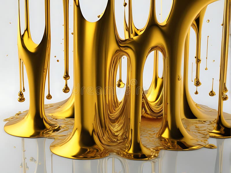 Melted Gold Dripping Isolated Generative AI Stock Illustration ...