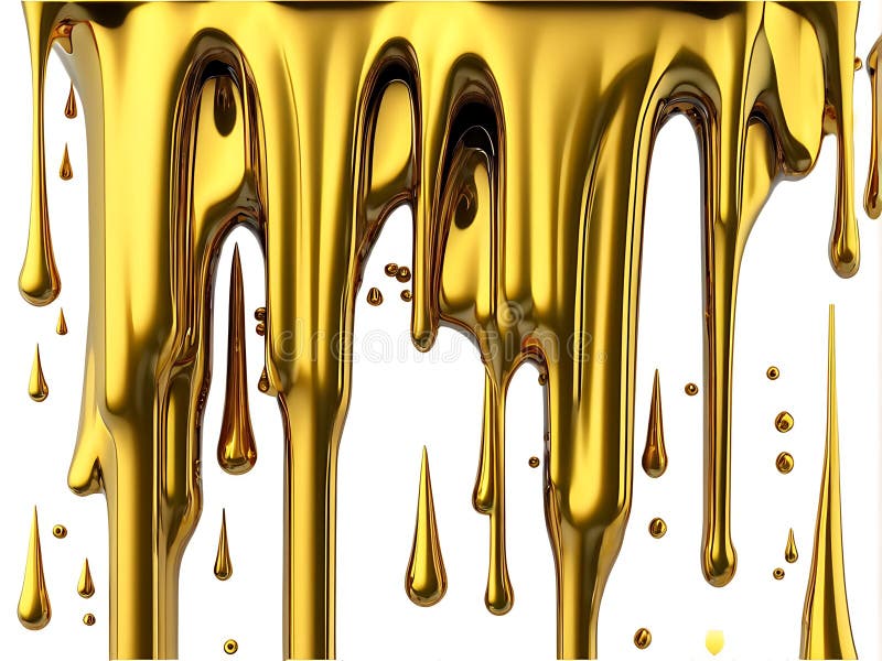 Melted Gold Dripping Isolated Generative AI Stock Illustration ...