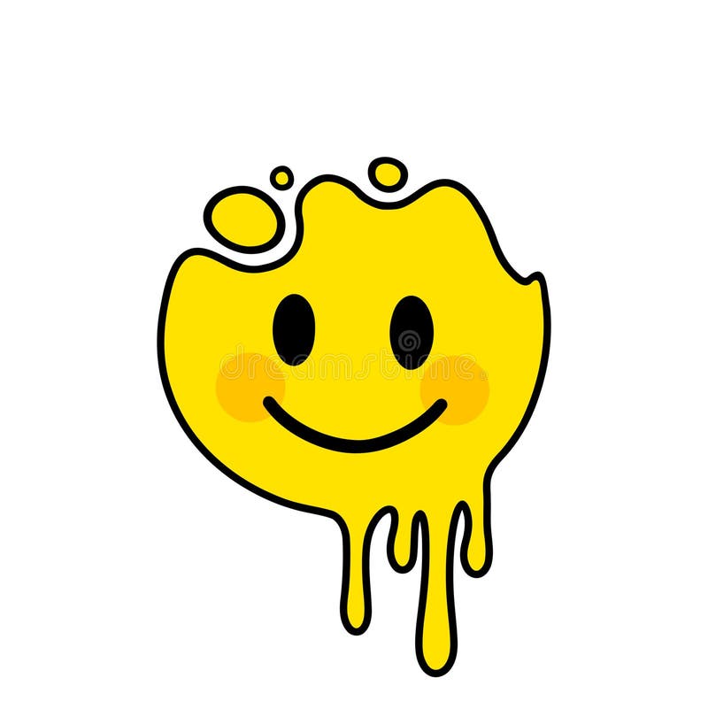 Melted happy face stock illustration. Illustration of drawing - 377198148