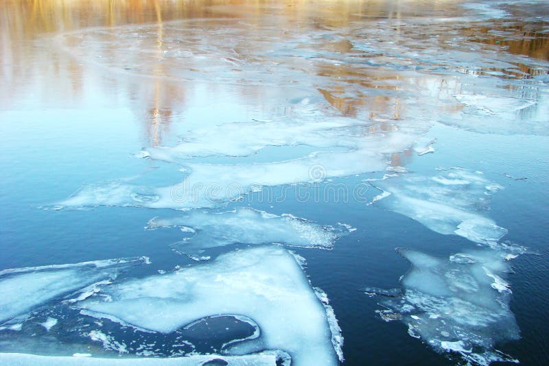 Melted ice on the water stock photo. Image of river, calm - 38423856