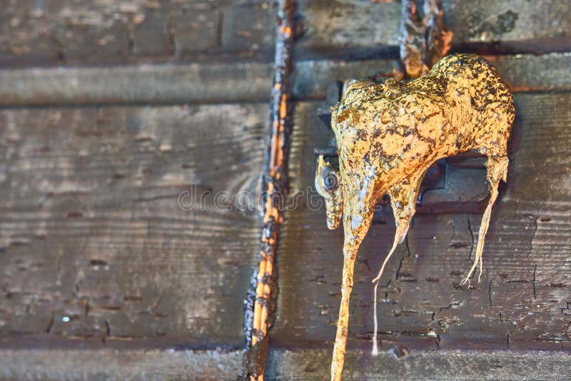 Melted Light Switch after Fire Color General Plan Stock Photo - Image ...