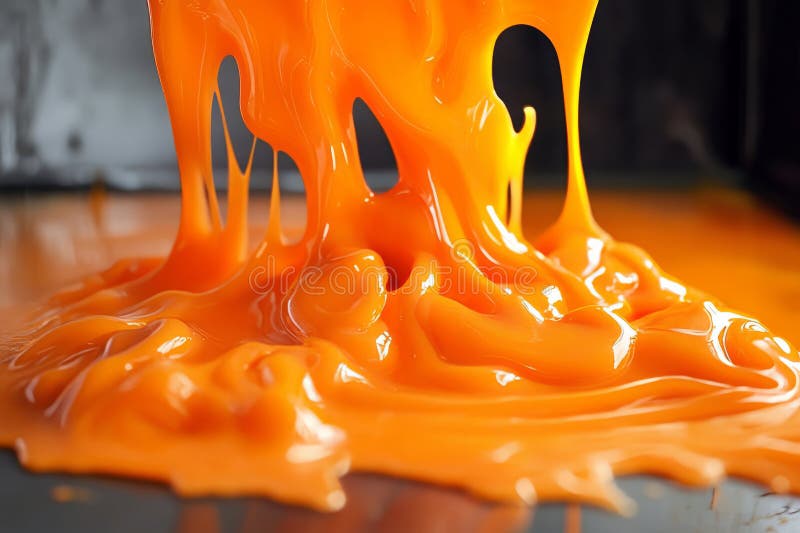 Melted Orange Wax Texture Forming Organic Fluid Patterns Cools Hardens ...