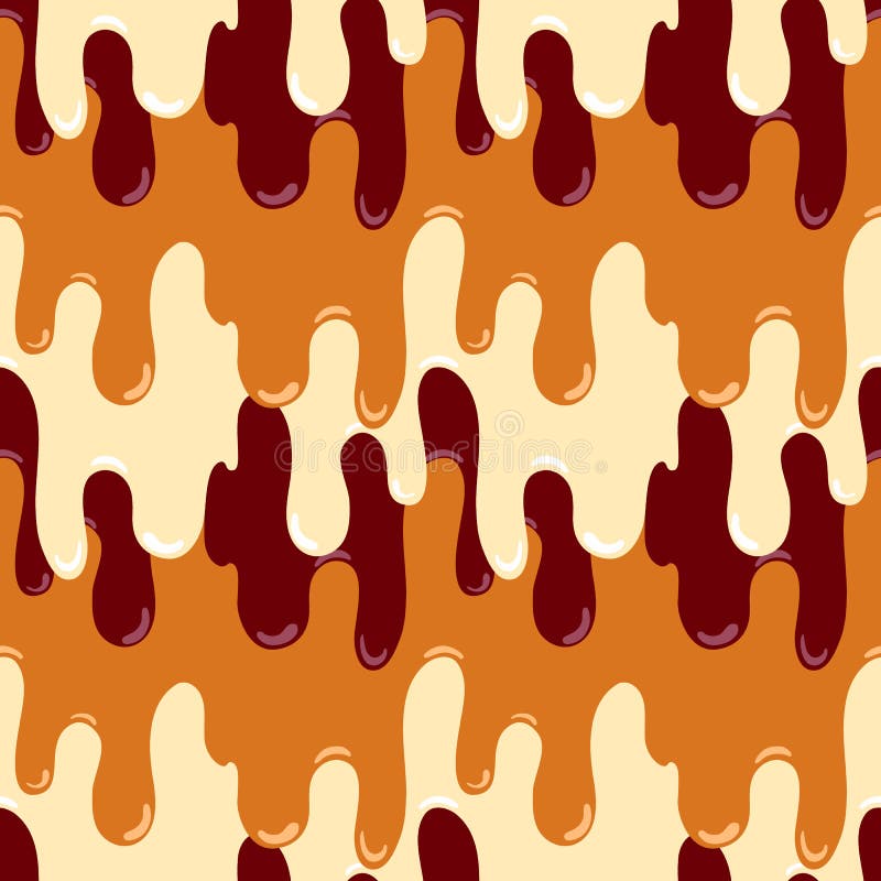 Melted Seamless Pattern with Ice Cream Stock Vector - Illustration of ...