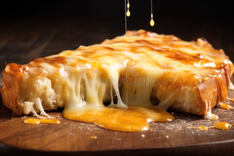 Melted Smoked Cheese on a Slice of Pizza Stock Photo - Image of savory ...