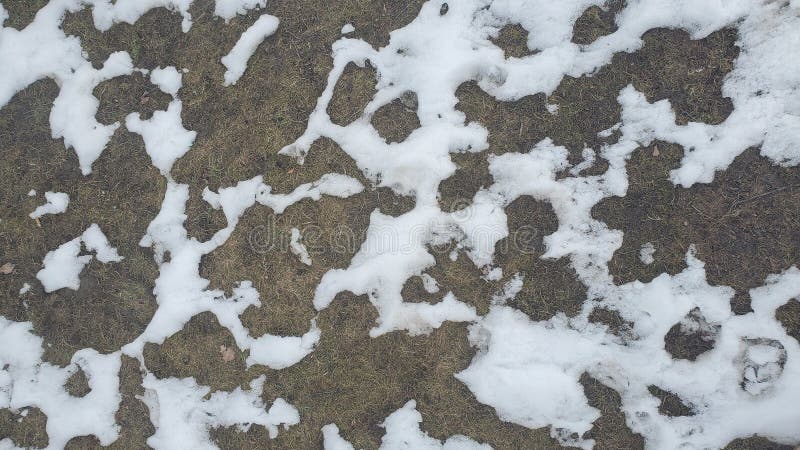 Melted Snow Pattern on Grass. Stock Photo - Image of green, pattern ...
