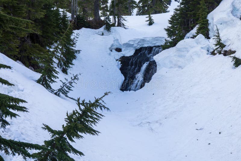 Melted Snow Stream Waterfall at Mt Baker in Washington State during ...