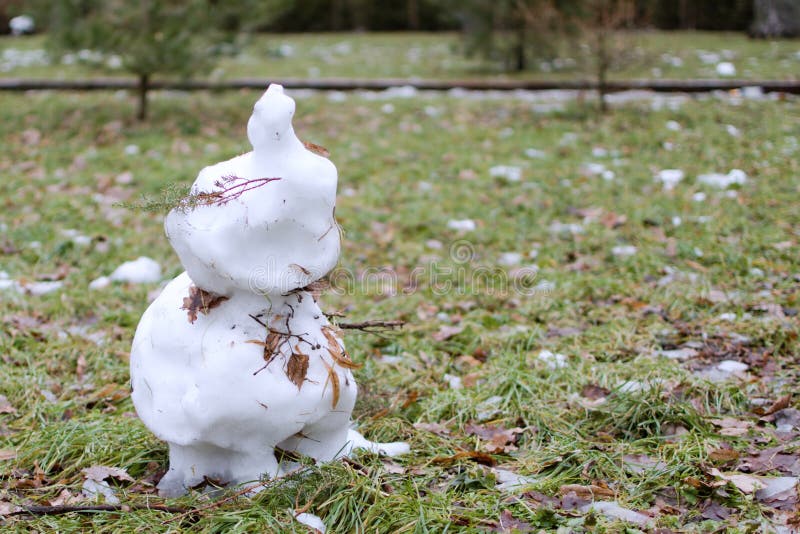 Melted Snowman in Park in Spring Stock Image - Image of springtime ...
