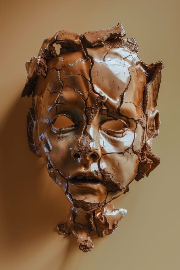 Melted Vertically Half Broken Little Boy Figurine Stock Illustration ...