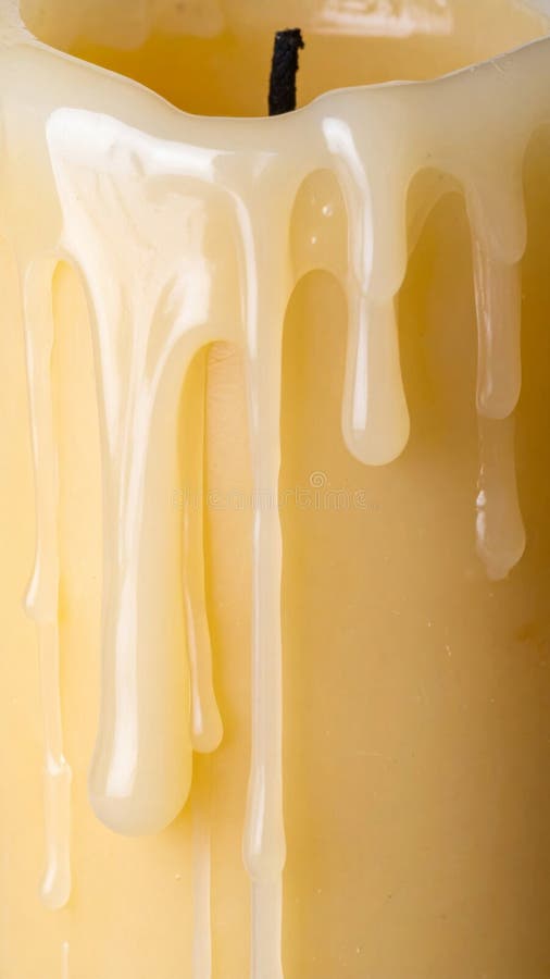 Melted Yellow Candle Dripping Wax Close Up Stock Illustration ...