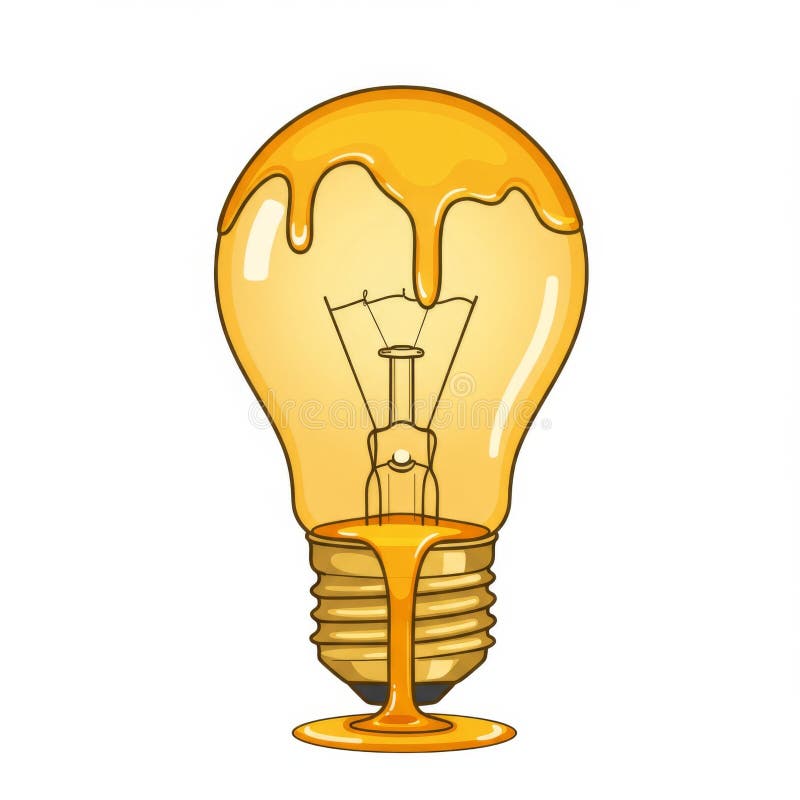 Melted Yellow Lightbulb Pixel Art Illustration Stock Illustration ...