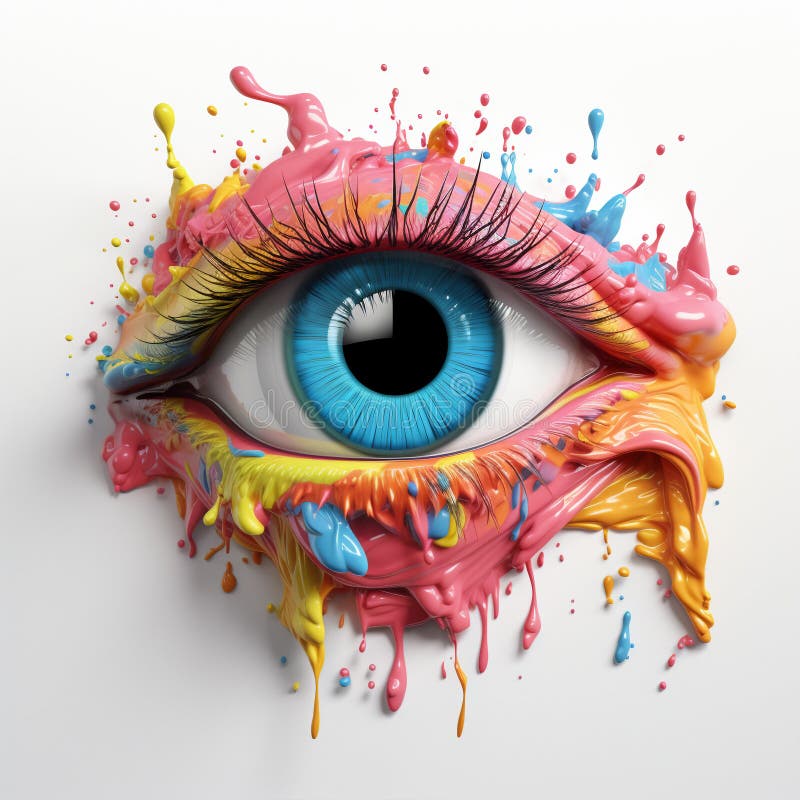 Melting abstract eye stock illustration. Illustration of colors - 285633486