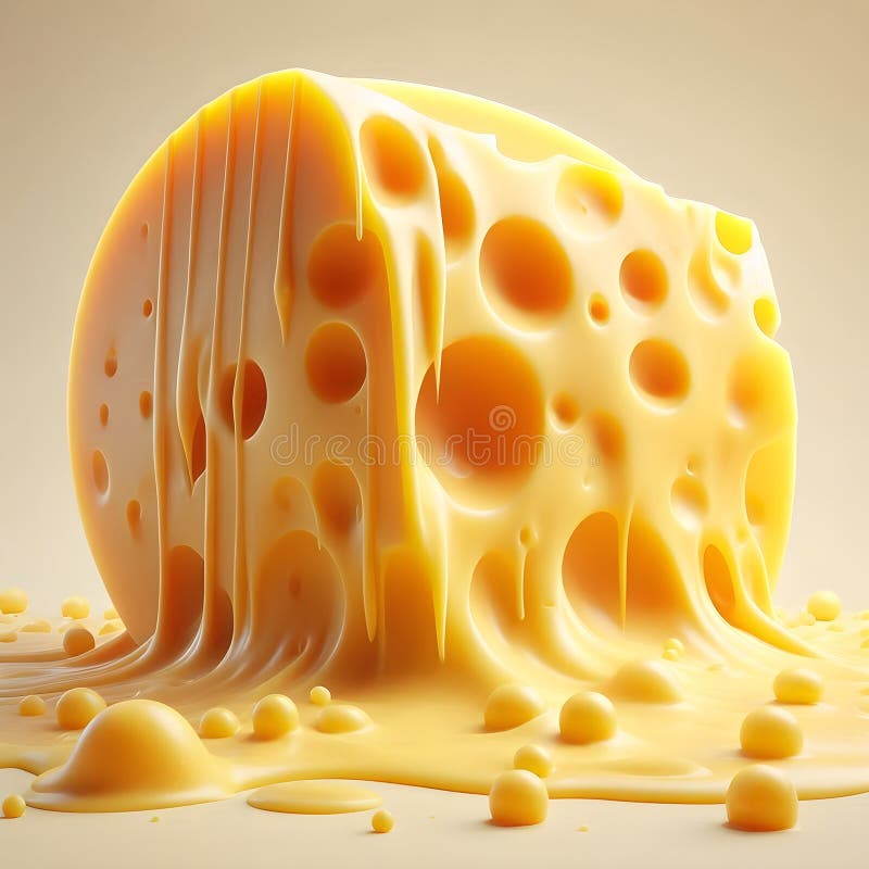 Melting Block of Cheese stock illustration. Illustration of circle ...