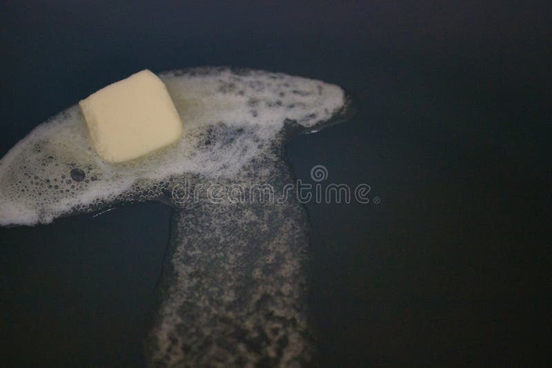 Melting Butter in Pan on Stovetop Stock Photo - Image of frying ...