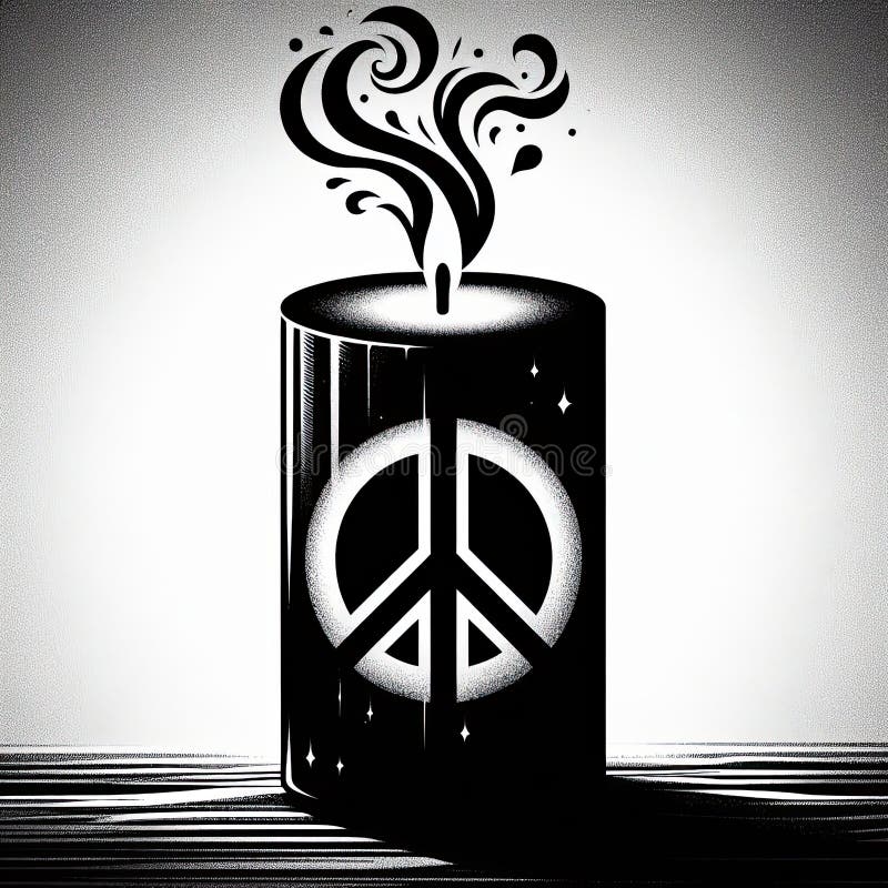 Melting Candle of Peace and Hope Stock Illustration - Illustration of ...