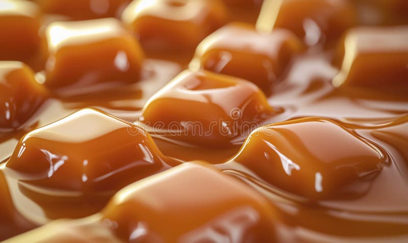 Melting Caramel Texture in Close-up Stock Illustration - Illustration ...