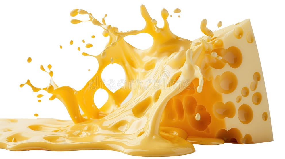 Melting Cheese Splash with Glossy Texture in Motion. Stock Image ...