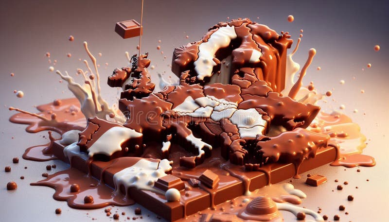 Melting Chocolate Map of Europe Stock Illustration - Illustration of ...