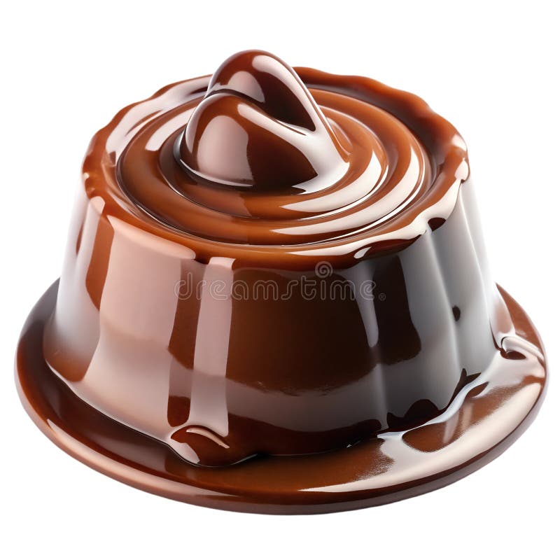 Melting Chocolate Pudding on White Background Stock Illustration ...