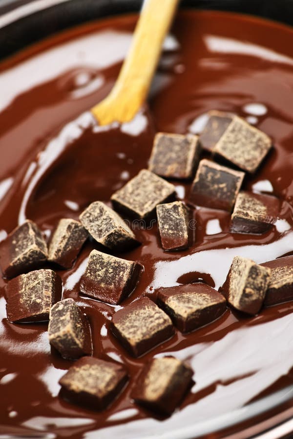 Melting Chocolate and Spoon Stock Image - Image of dark, candy: 12665539