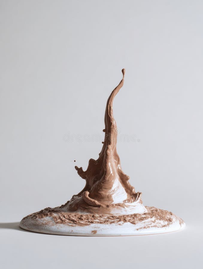 Melting Clay Form Creates an Abstract Sculpture on a White Surface in a ...