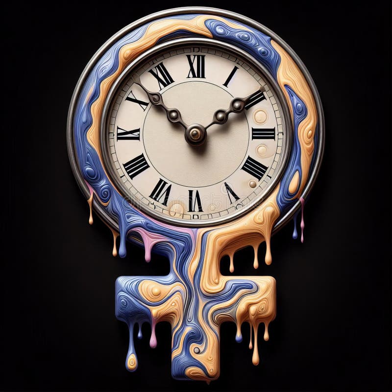 Melting Clock Equality a Digital Collage Featuring a Melting Cl Stock ...