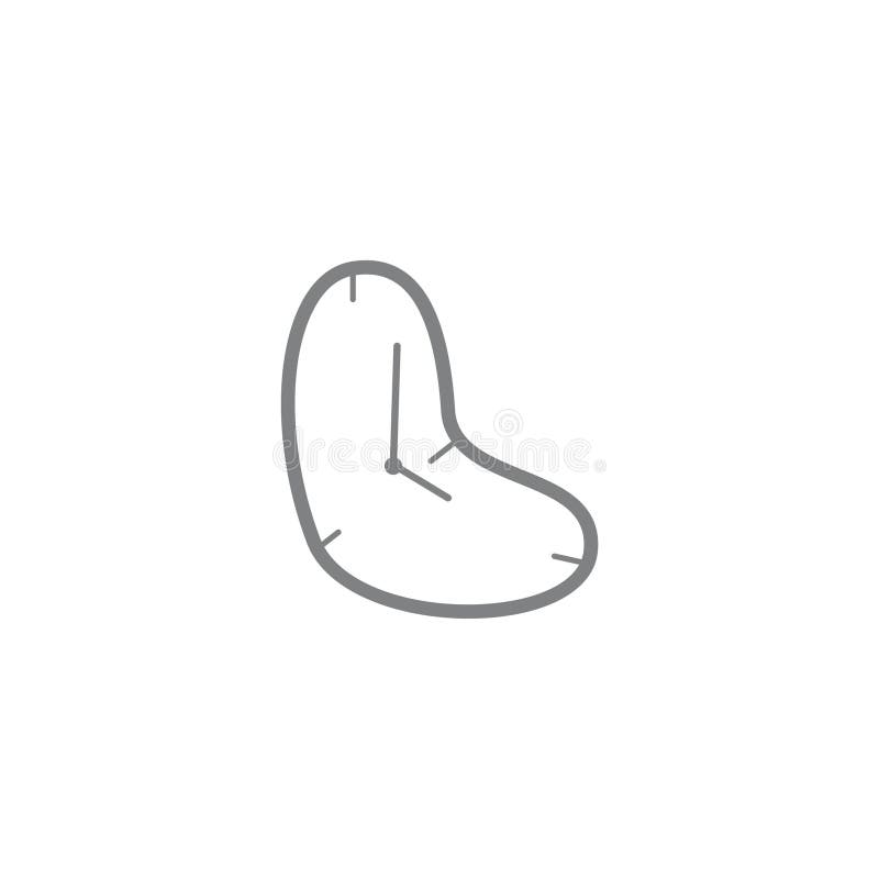 Melting Clock, Distorted Dial with Shadow on a Blue Background. Vector ...