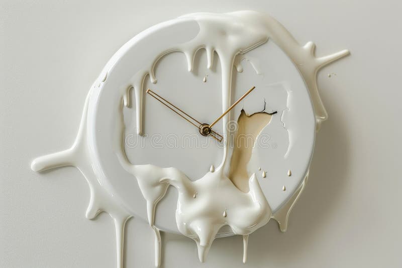 Melting Clock Modern Art Sculpture Stock Illustration - Illustration of ...