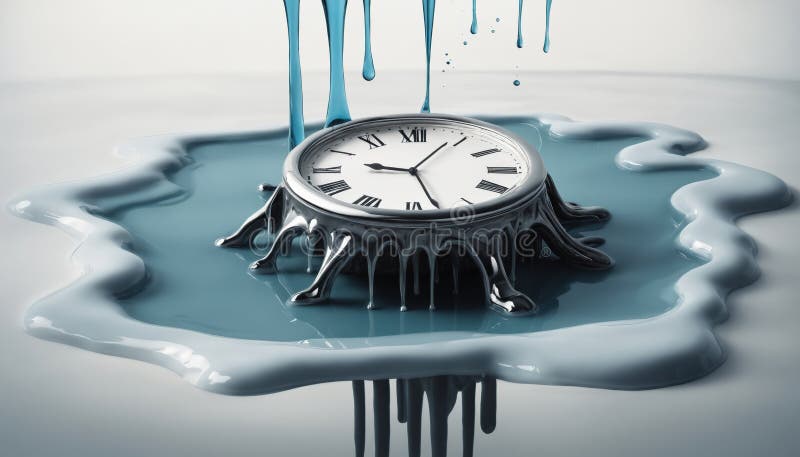 A Melting Clock, Representing the Fluidity of Time Concept. Stock ...