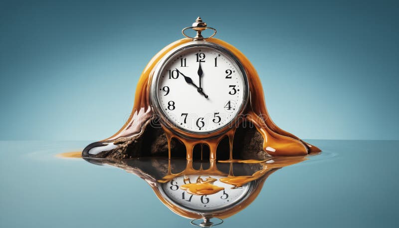 A Melting Clock, Representing the Fluidity of Time Concept. Stock ...