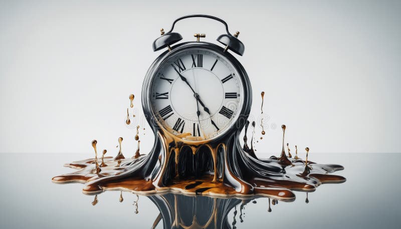 A Melting Clock, Representing the Fluidity of Time Concept. Stock ...