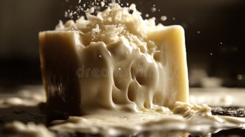 Melting Creamy White Soap Close-Up Shot Stock Illustration ...