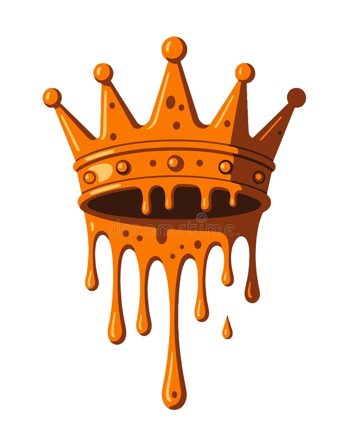 Melting Crown Dripping Liquid Golden Royal Authority Symbol Stock ...