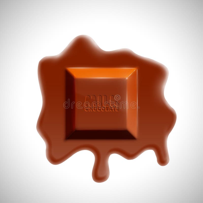 Melting 3D Realistic Chocolate Cube, Vector Stock Vector - Illustration ...