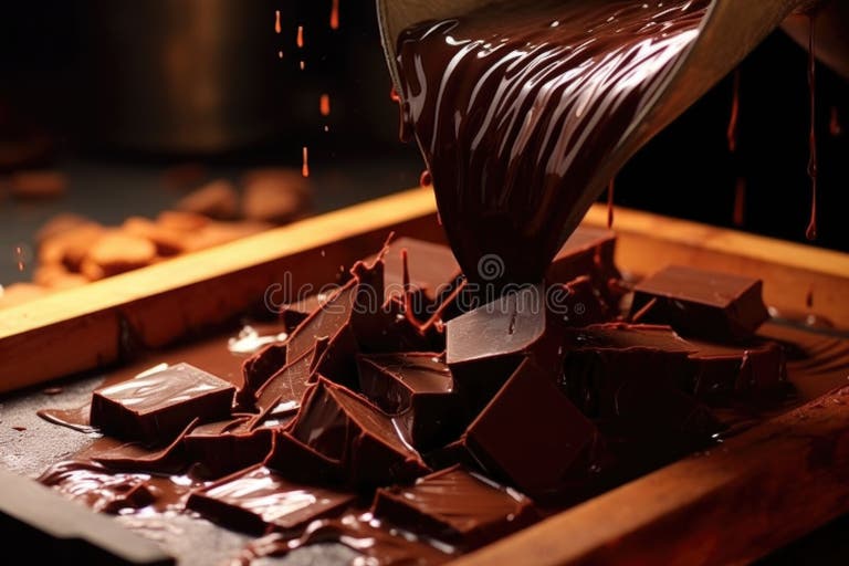 Melting Dark Chocolate for Tempering Stock Illustration - Illustration ...