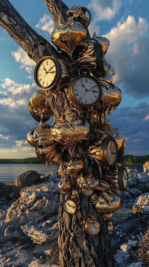 169 Melting Distorted Clocks on Tree Inspired by Salvador Dali Surreal ...