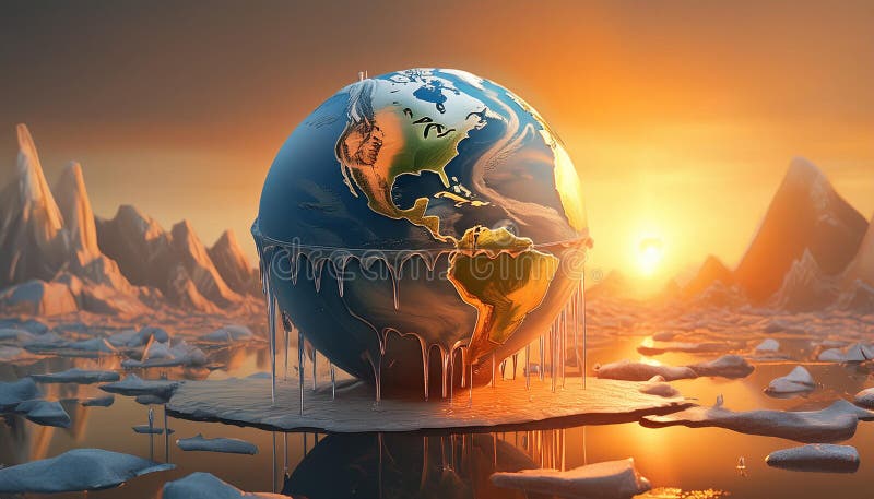 Melting Earth Ice Cream Concept Art : Symbolizing Urgent Climate Change ...