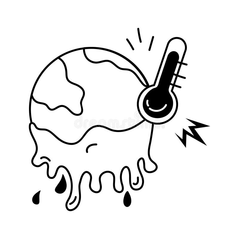 Melting Earth Icon Representing Climate Change and Global Warming Stock ...