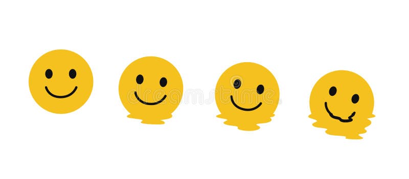 Melting Smile Emoji Slowly Sequence Frame Vector Illustration Stock ...