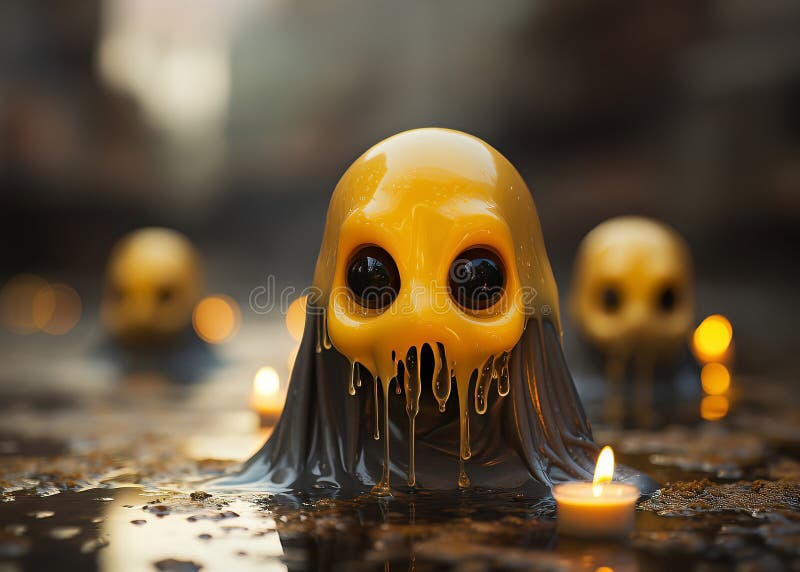 Melting Ghostly Apparitions Stock Illustration - Illustration of yellow ...