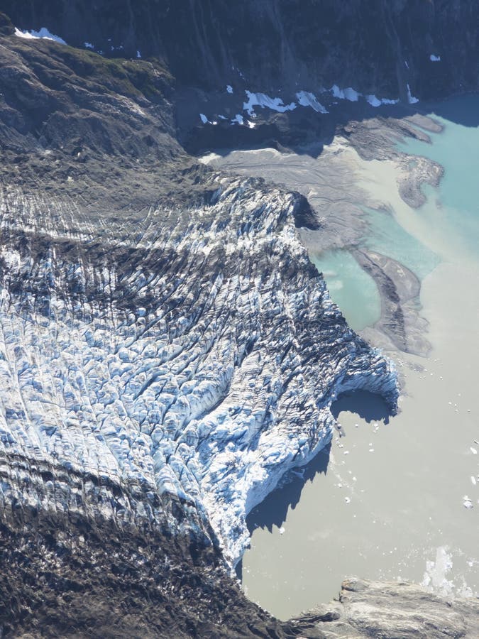 Melting Glacier with Silt in Alaska Aerial Stock Image - Image of ...