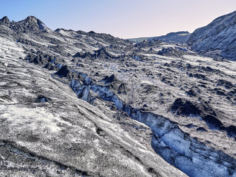 Melting Glacier in the Summer of Iceland Stock Image - Image of ...