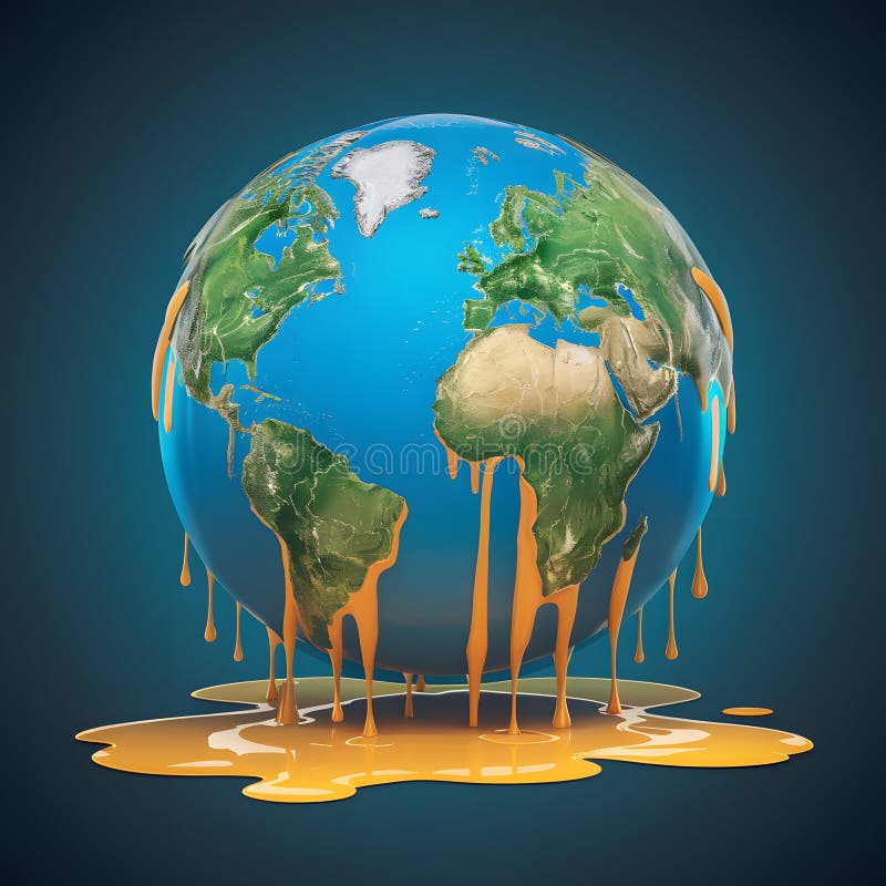 Melting Globe with Dripping Patterns, Continents and Oceans Separating ...