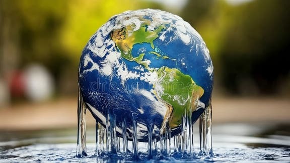 Melting Globe Earth Water Crisis Global Warming Environmental Problem ...