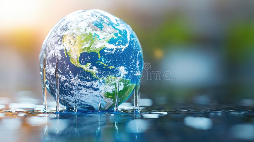 A Melting Globe Representing Climate Change, Environmental Issues, and ...