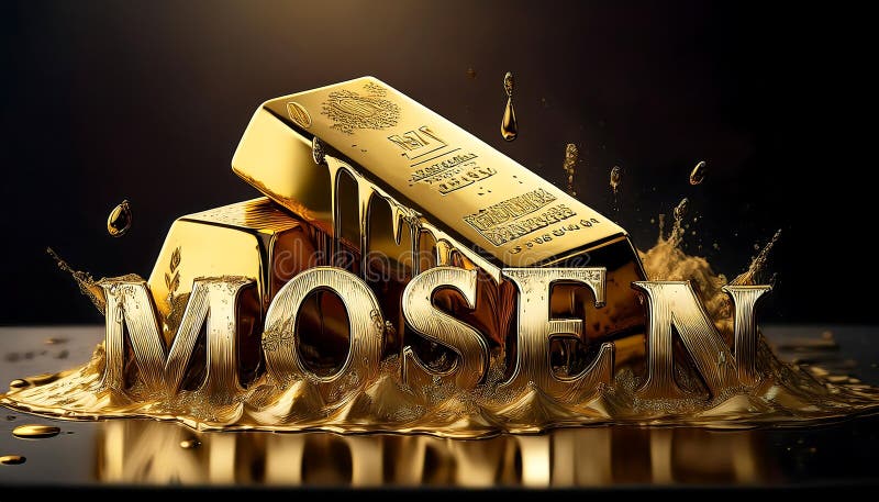 A Melting Gold Bar with Molten Gold Flowing Down it, with the Word ...