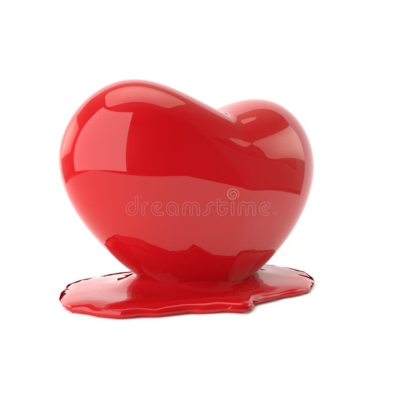 Melting Heart. 3D Rendering Stock Illustration - Illustration of loss ...